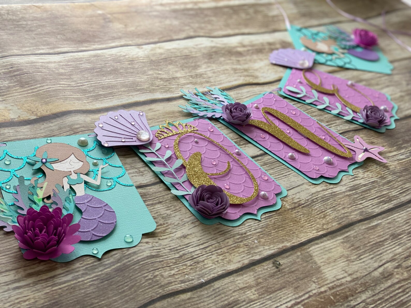 Mermaid Banner Mermaid Party Purple Mermaid Banner - Etsy
