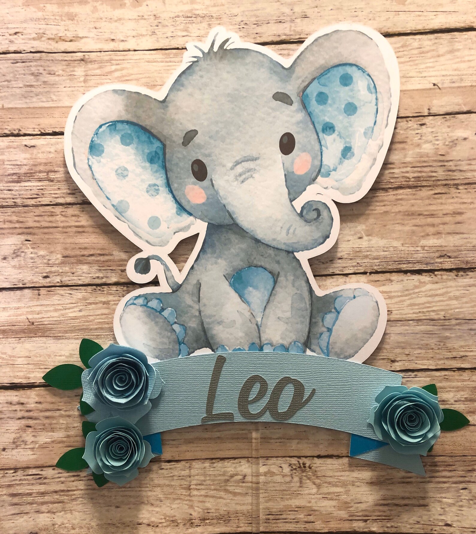 Boy Elephant Cake Topper - Etsy