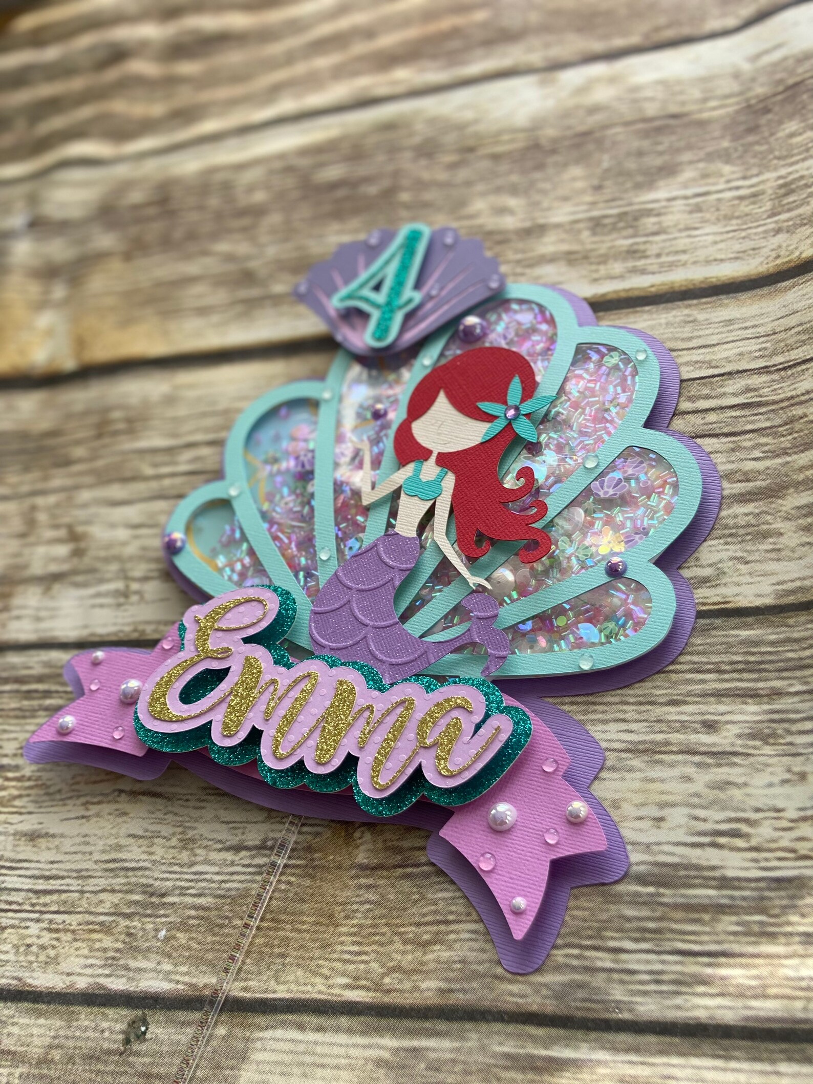 Mermaid Cake Topper Cake Topper Mermaid Topper Purple - Etsy