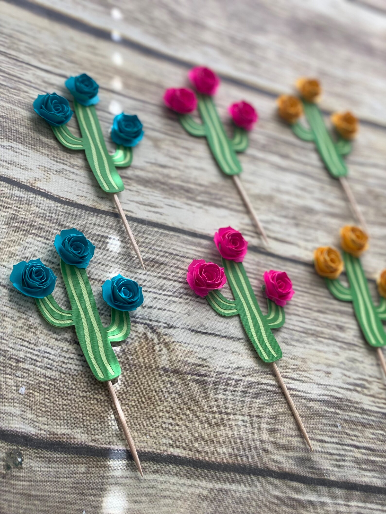 Cactus Toppers Cactus Cupcake Toppers Cactus Cake - Etsy