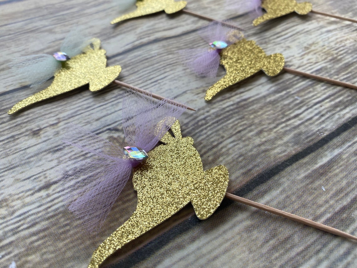 Genie Lamp Toppers Princess Toppers Cupcake Toppers - Etsy
