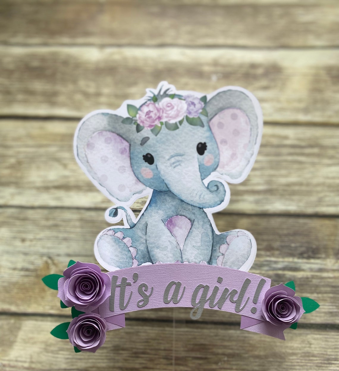 Purple Elephant Cake Topper Elephant Topper Cake Topper | Etsy