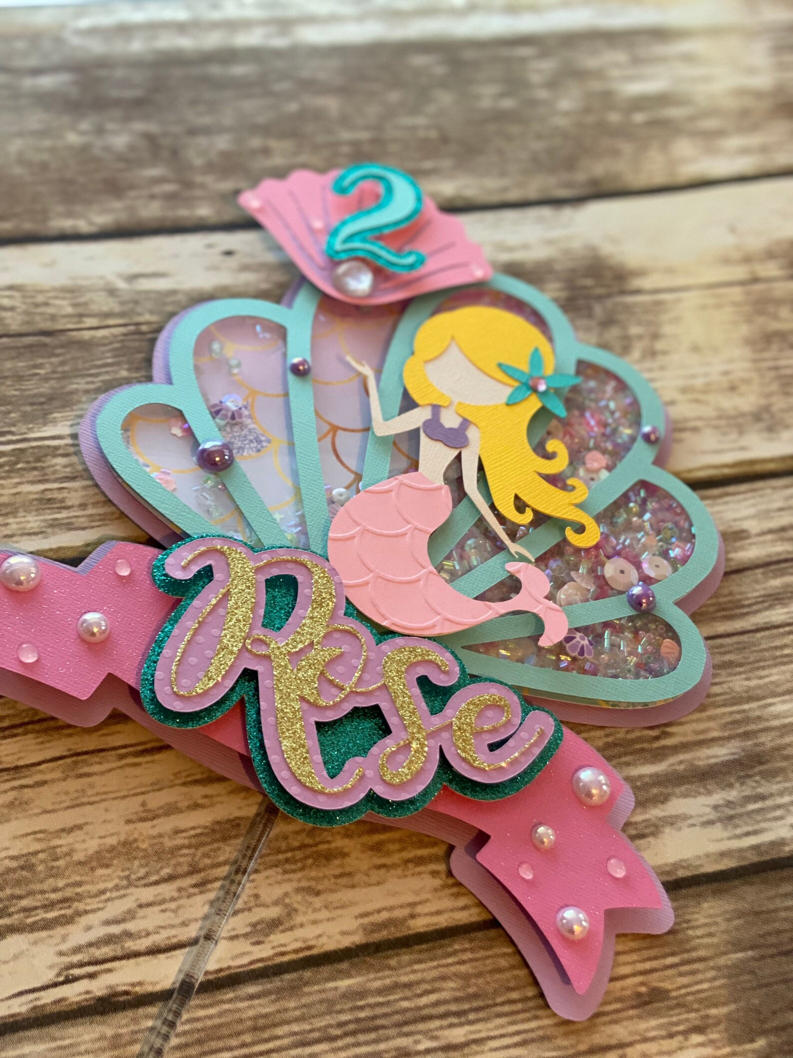 Mermaid Cake Topper Cake Topper Mermaid Topper Light Pink - Etsy