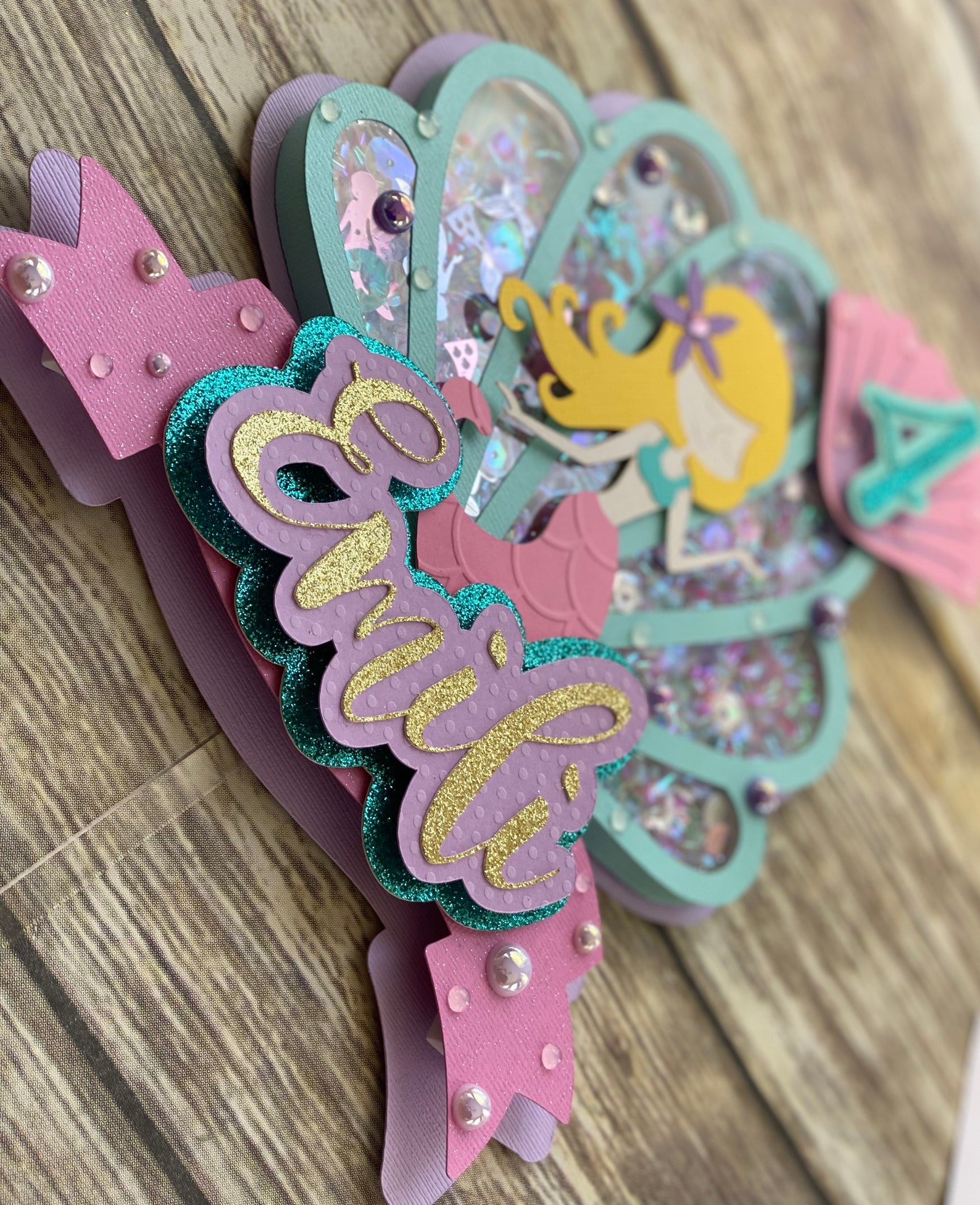 Mermaid Cake Topper Cake Topper Mermaid Topper Light Pink - Etsy