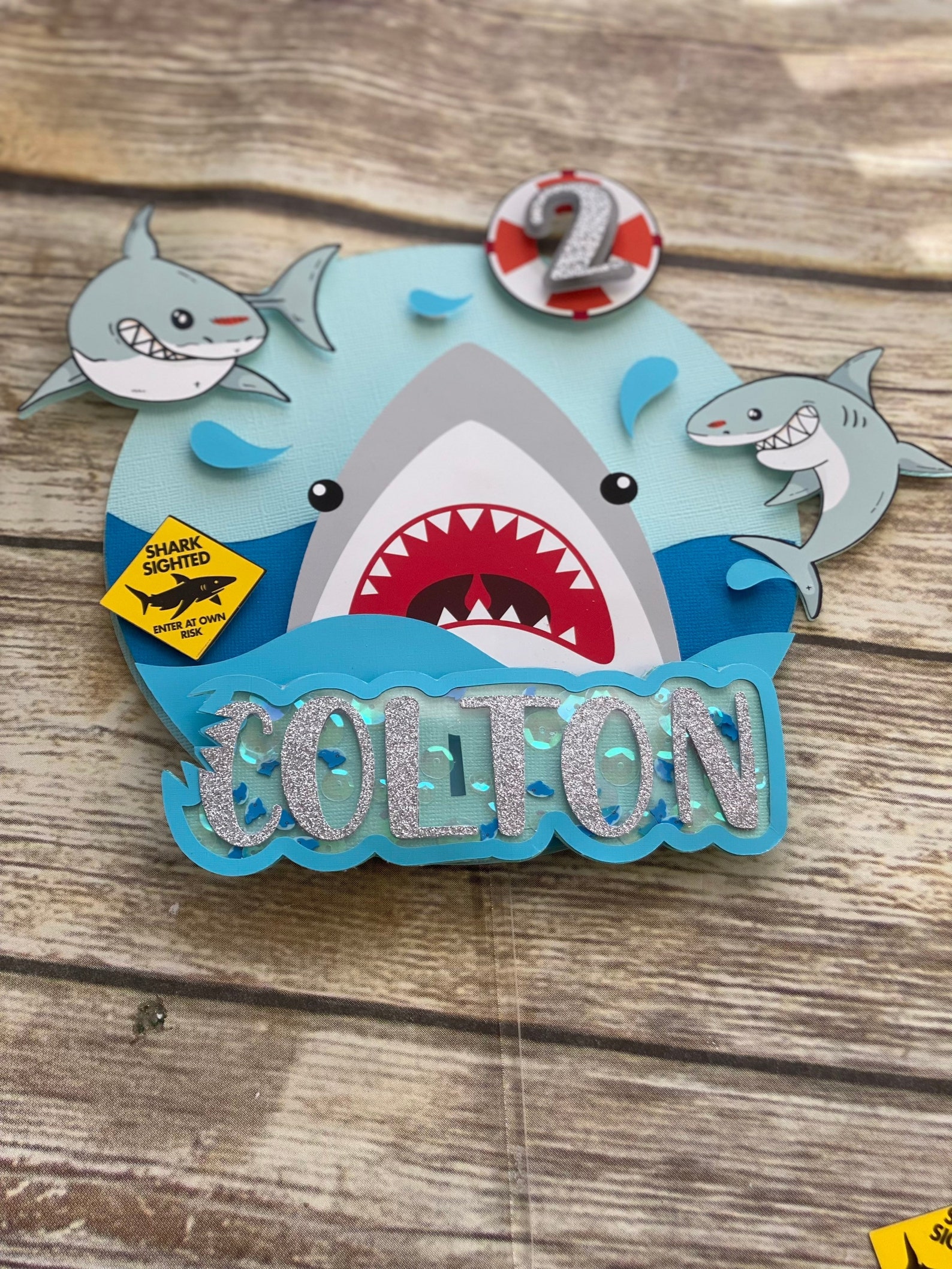 Shark Cake Topper Shark Topper Shark Party | Etsy