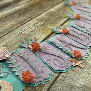 Mermaid Name Banner, Mermaid Party, Coral Peach Mermaid Banner - Etsy