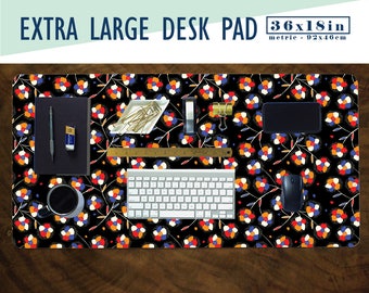 Boho Floral Print Extra Large Desk Pad with Available Custom | Etsy