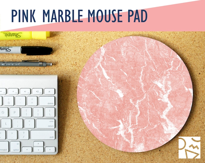 Marble Mouse Pad, Chic Office Decor, Pink Marble, Mouse Pad for Her ...