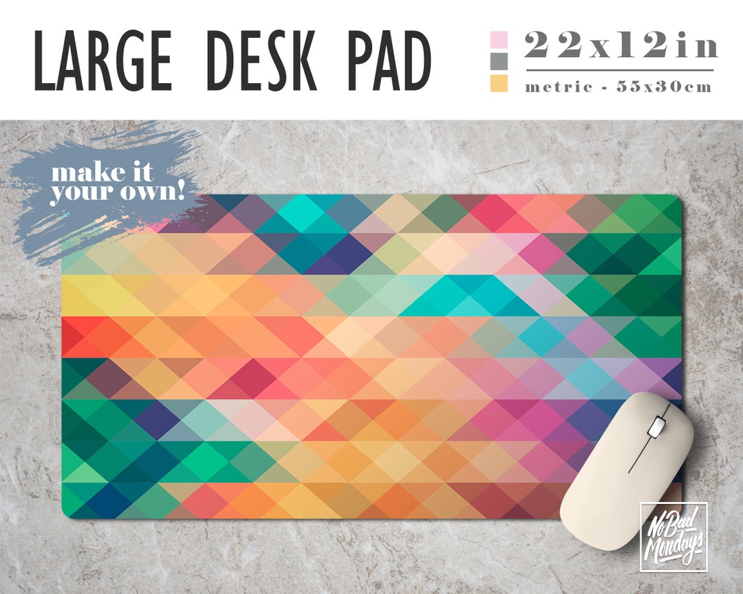 Colorful Triangles Print Desk Mat, 2 Sizes, Extended Mouse Pad, Desk ...