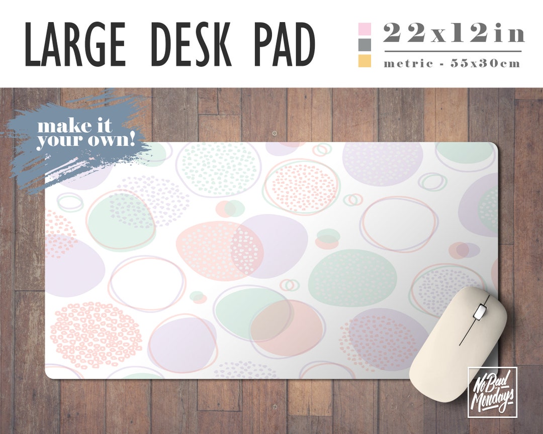 Pastel Bubbles Print Desk Mat, Desk Accessory, Home Office, Office ...