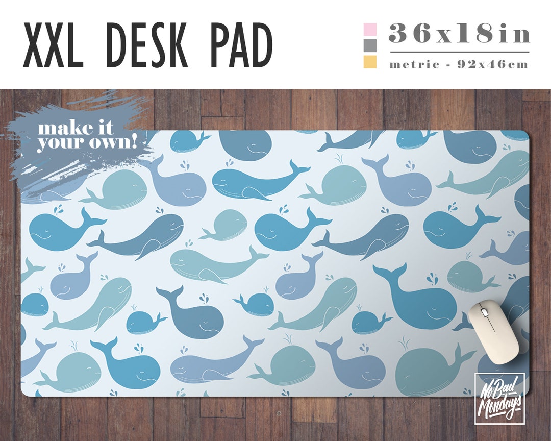 Whale Pattern Extra Large Desk Pad - Trendy Workspace (36x18in) - Etsy