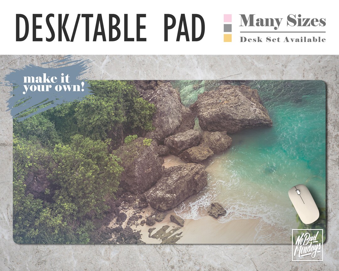 Beach Shore Island Desk Mat, Swim Print, Home Office Decor - Etsy