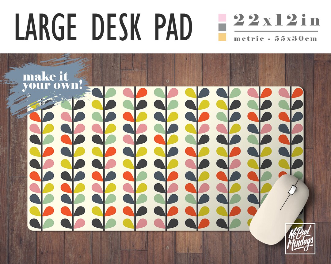 Retro Pattern Desk Mat, Desk Accessory, Home Office, Office Decor, Work ...