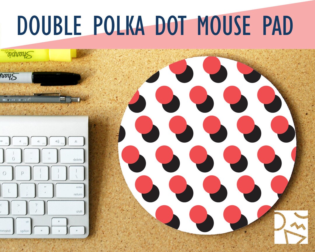 Double Polka Dot Mousepad, Desk Accessory, Home Office, Office Decor ...