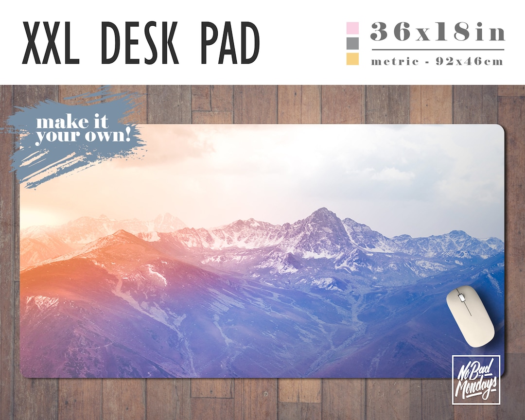Colorful Mountains Large Desk Mat, Office Decor, Home Office, Work ...