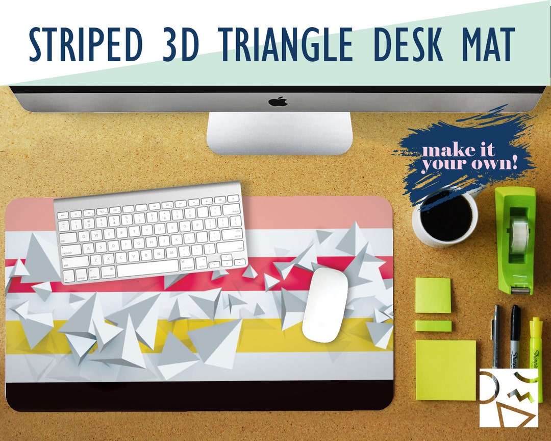 Striped 3D Triangle Desk Mat, Desk Accessory, Office Decor, Home Office ...