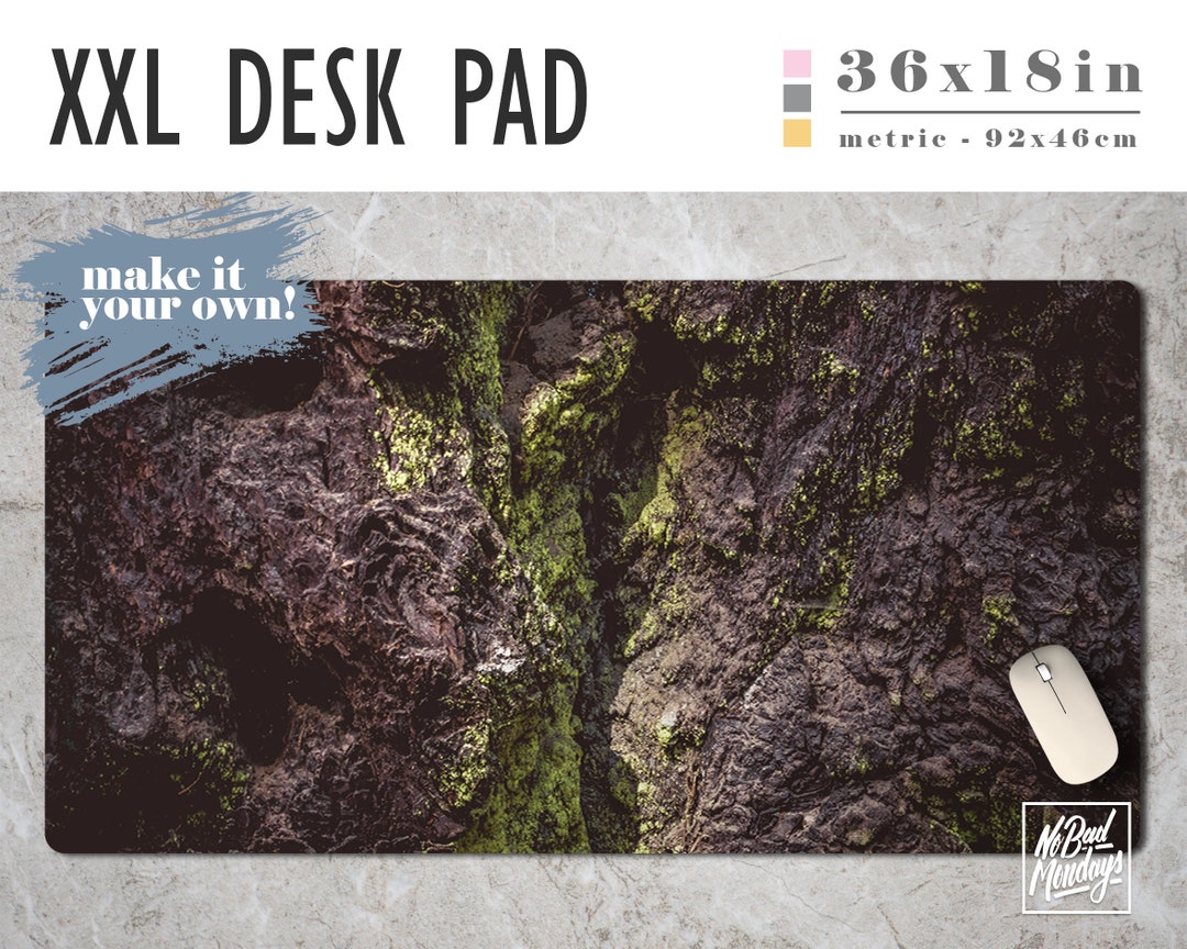 Mossy Wood Print Extra Large Desk Mat, Home Office, Office Decor ...