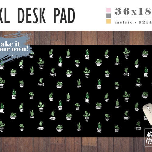Tiny Cacti Print Desk Mat Mouse Pad & Coaster Set Choose - Etsy