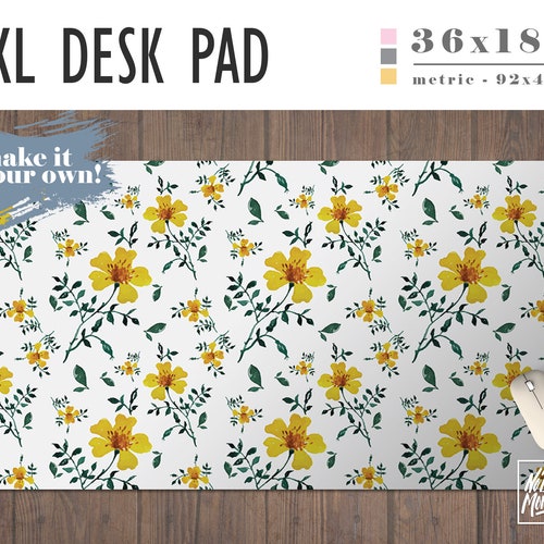 Daffodil Pattern Extra Large Desk Pad Extended Desk Mat - Etsy