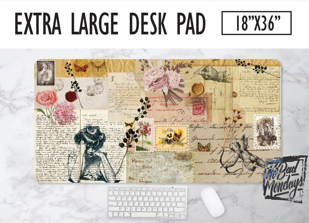 Love Letters Collage Desk Mat, Mouse Pad, Desk Pad, Cool Desk Mat ...