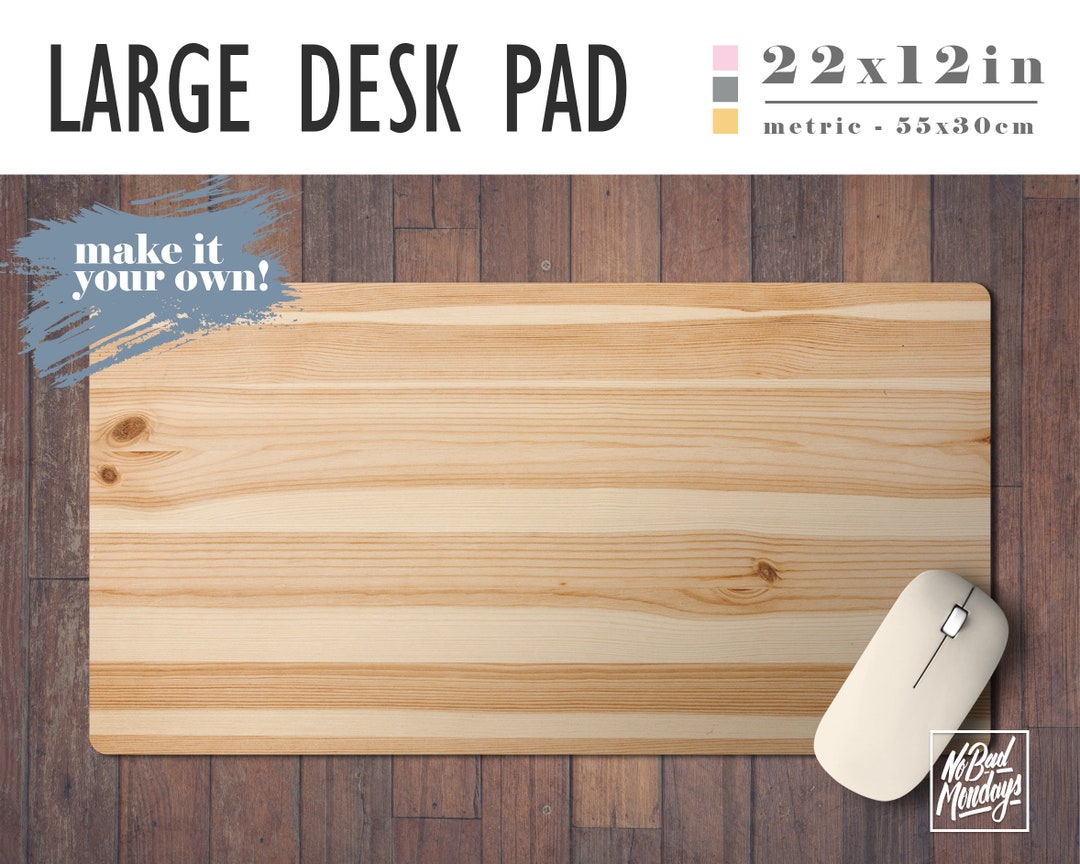 Wood Grain Print Pattern Desk Mat, 2 Sizes, High Quality Digital Print ...