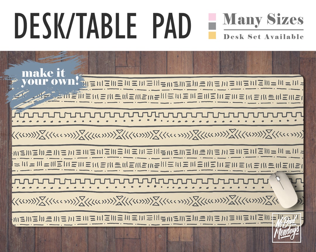 Mud Cloth Inspired Desk Mat, Tribal Print Workspace Decor - Etsy