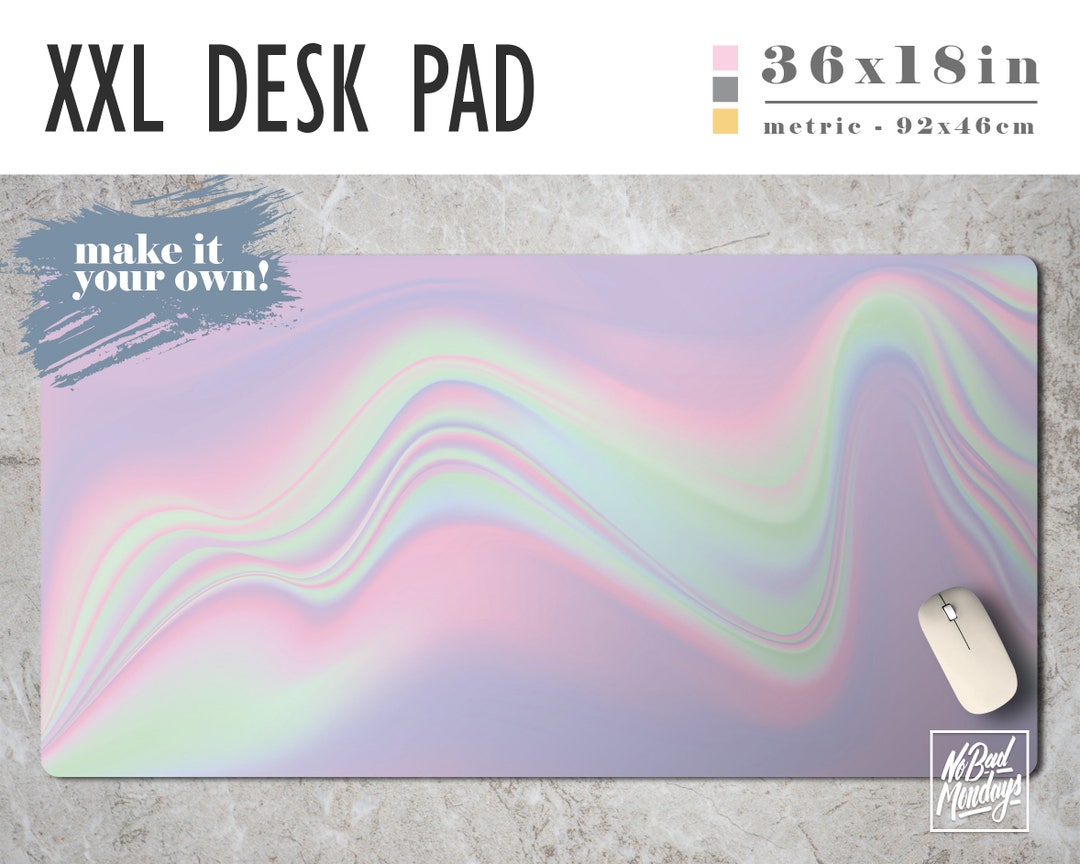 Iridescent Print Extra Large Desk Pad 36x18in, Home Office, Office ...