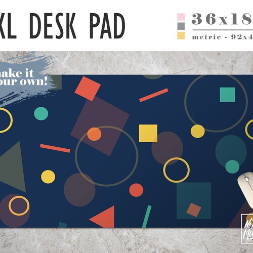 Retro Print Extra Large Desk Pad Extended Mouse Mat 36x18in | Etsy
