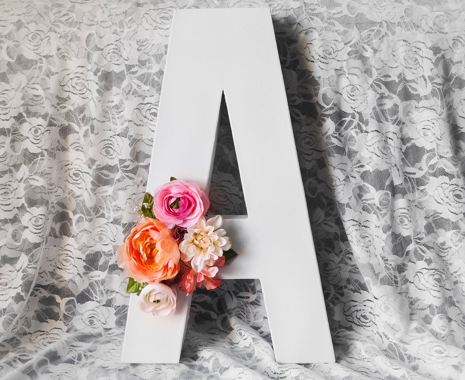 Flower Letter, Simple, Floral Letters, 16" X 10", Large Floral Letter ...