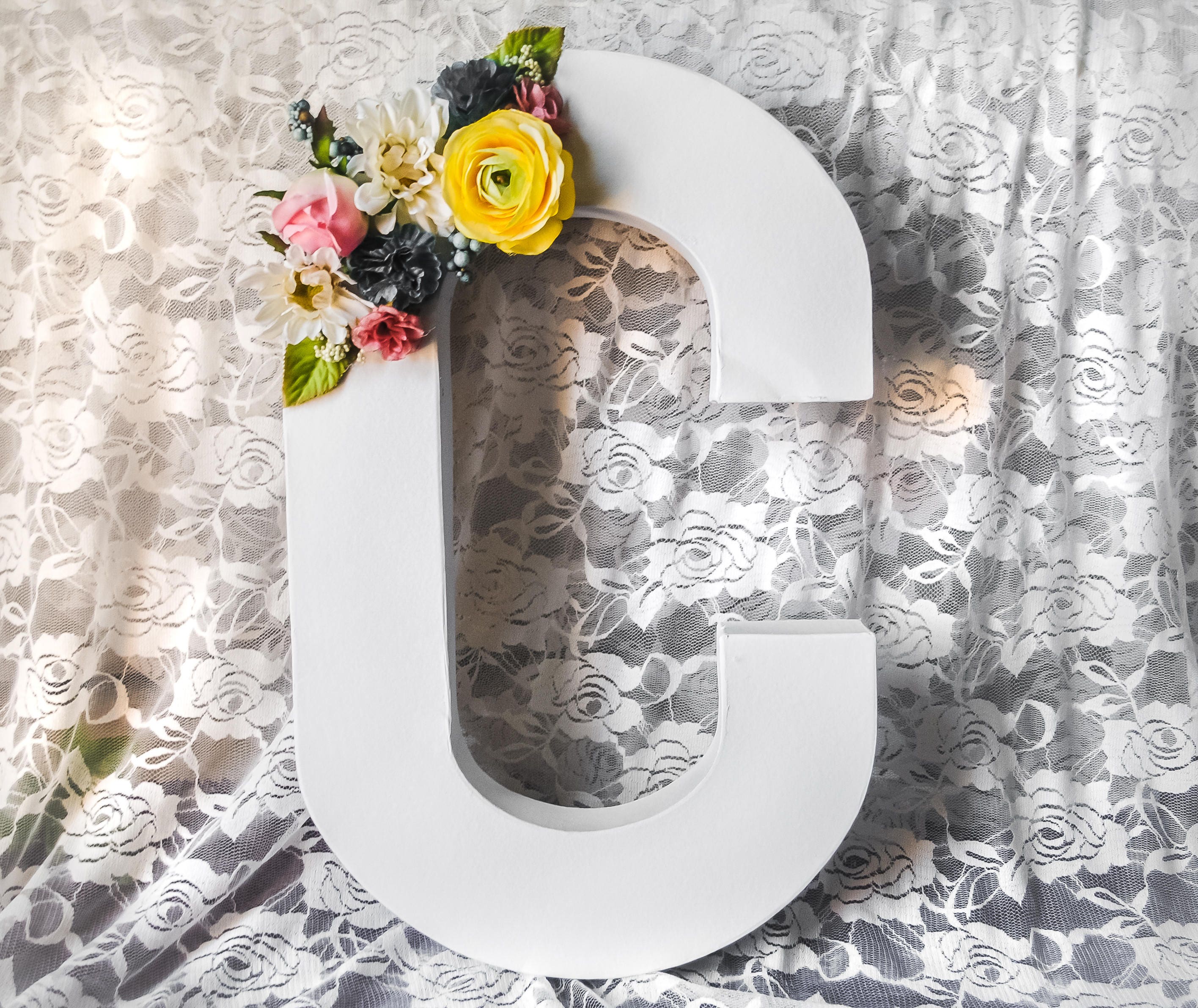 Flower Letter, Simple, Floral Letters, 16 X 10, Large Floral Letter ...