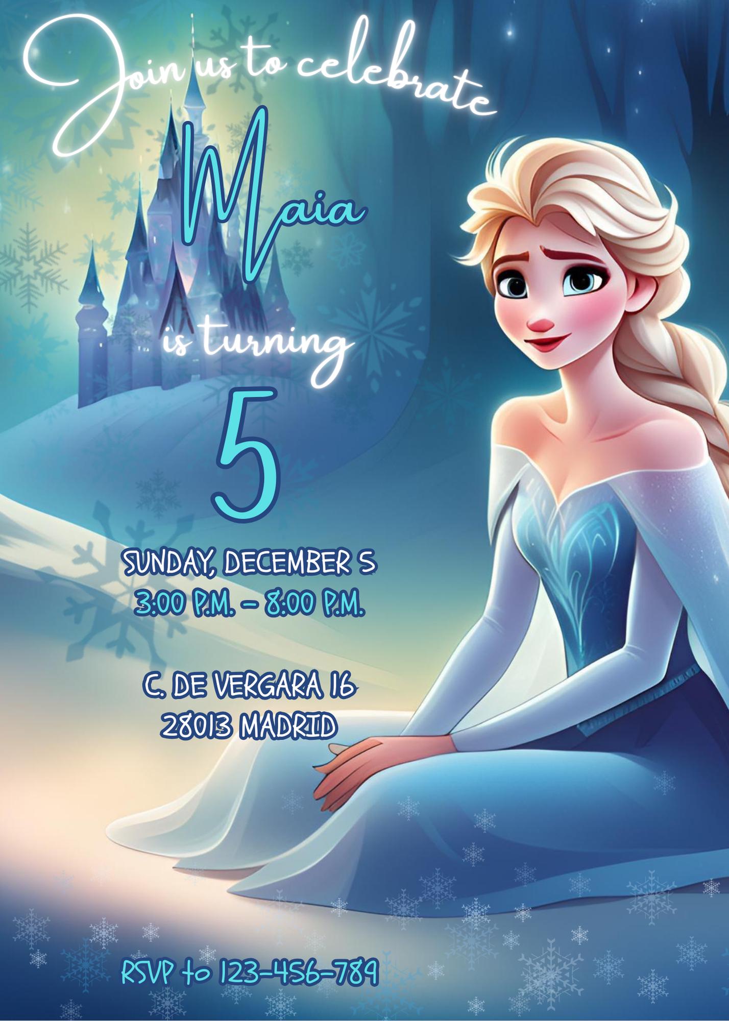 Editable Frozen Birthday Invitation Elsa Frozen Invitation Elsa ...