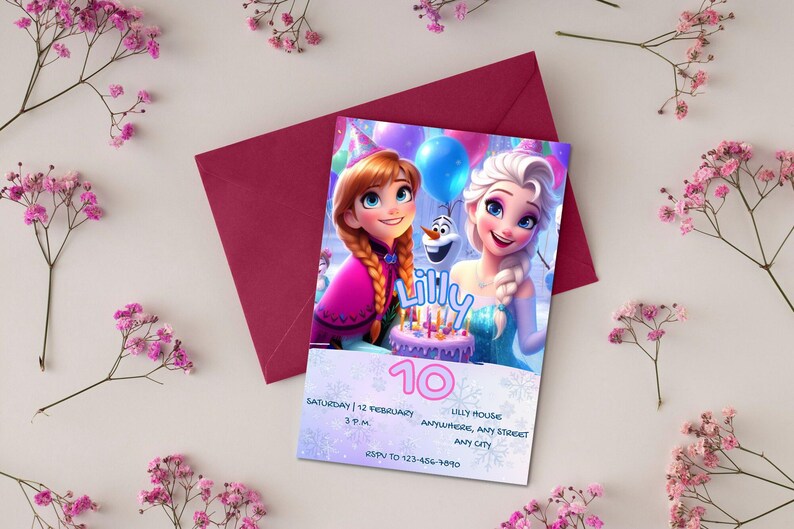 Elsa and Ana Birthday Invitation: Printable & Editable Template ...
