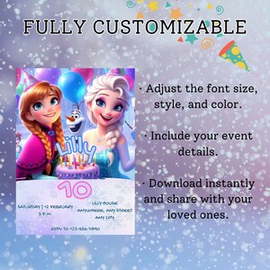 Elsa and Ana Birthday Invitation: Printable & Editable Template ...