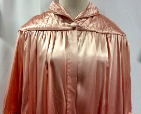 1940-50 Vintage Bathrobe / Chic Pink Satin Bathrobe Zaza Gabor - Etsy