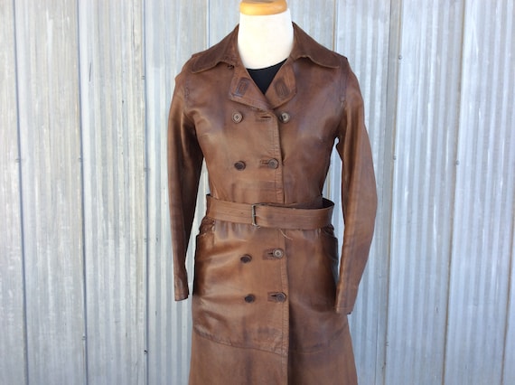 Vintage Military Leather Trench Coat – Tradingbasis