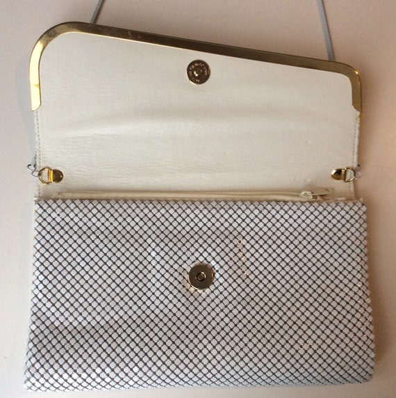1970 Funky Metal Bag / White Metal Mesh Satchel / Vin… - Gem
