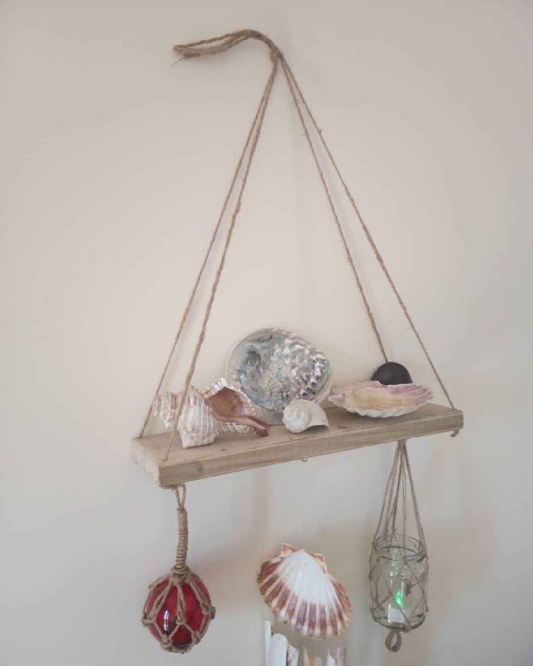 Floating Rope Shelf No3 Rustic Boho Housewares Wall Hanger Hippie Witch ...