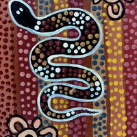 New Aboriginal Painting Serpent Hand Painted on Stretched Canvas COA - Etsy