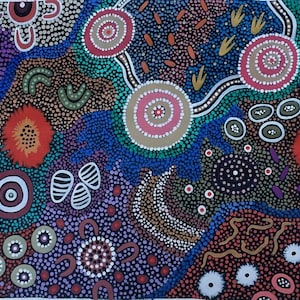 ABORIGINAL PAINTING "meeting Place" Beautiful Art on Canvas by Pati COA ...