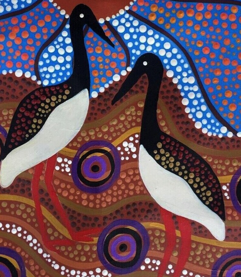 Aboriginal Painting jabiru Country Hand Painted on - Etsy Australia