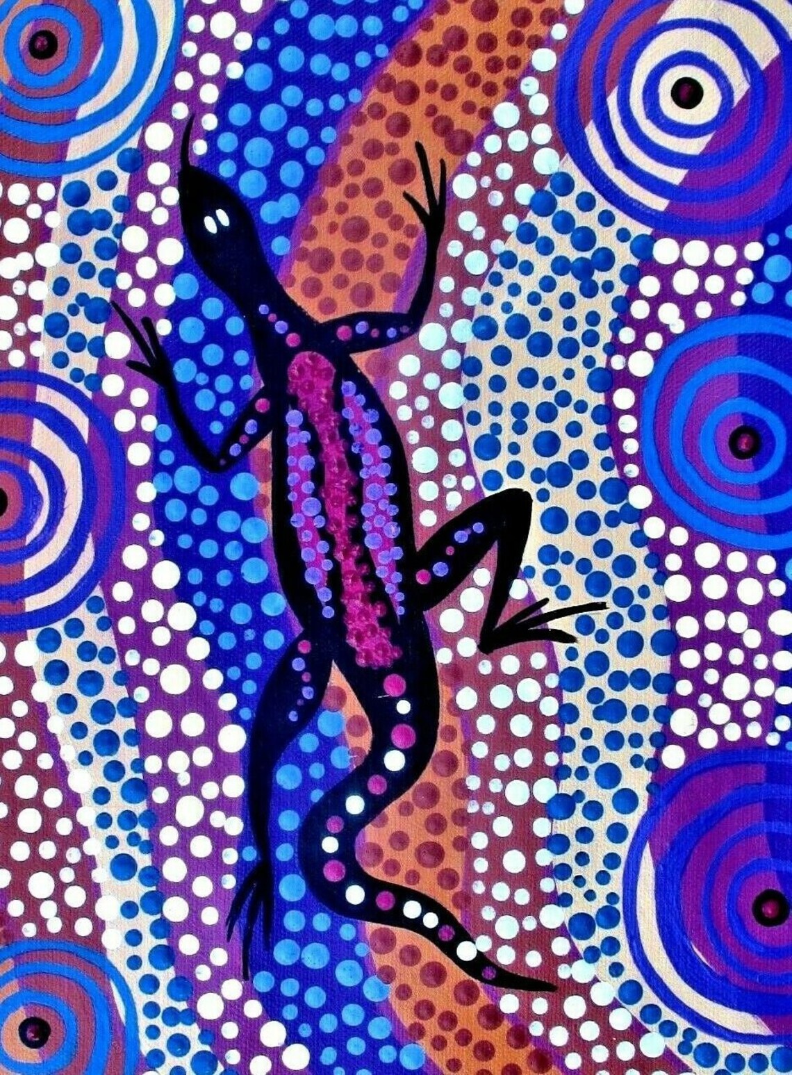 Aboriginal painting Goanna Dreaming hand painted | Etsy
