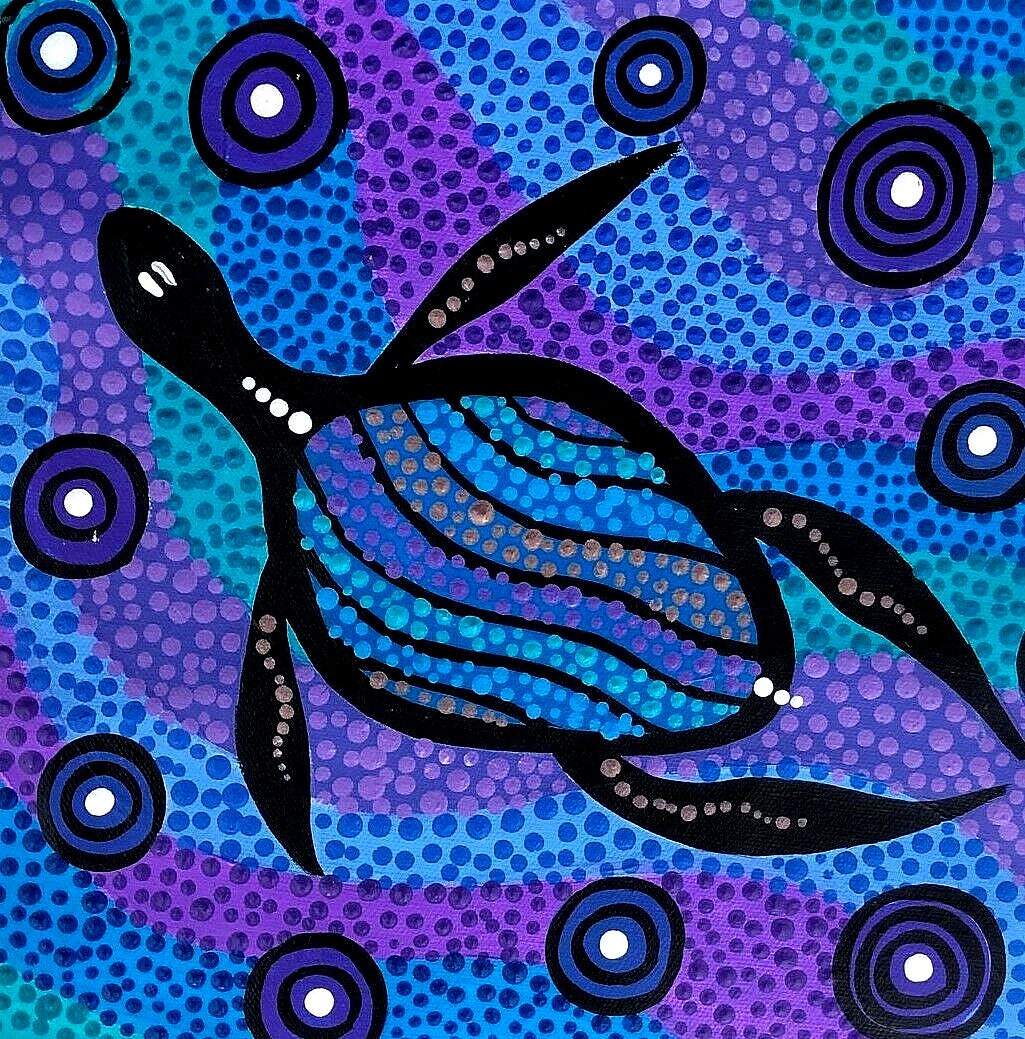 New Stunning Aboriginal Turtle Art on Canvas Great Gift Idea COA - Etsy