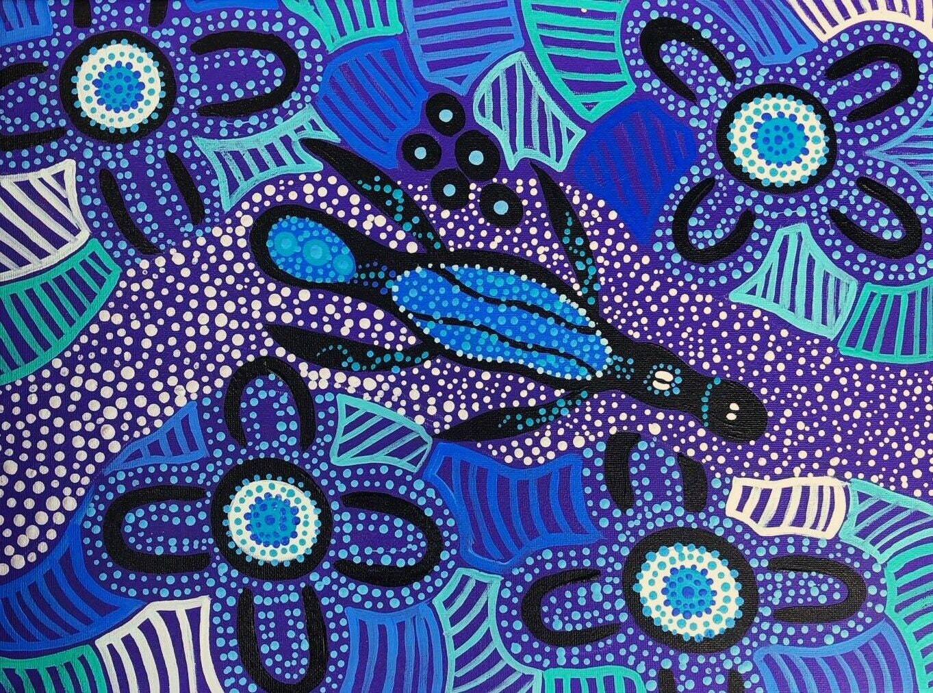 New Aboriginal Dot Painting on Stretched Canvas Platypus Art Home Decor ...