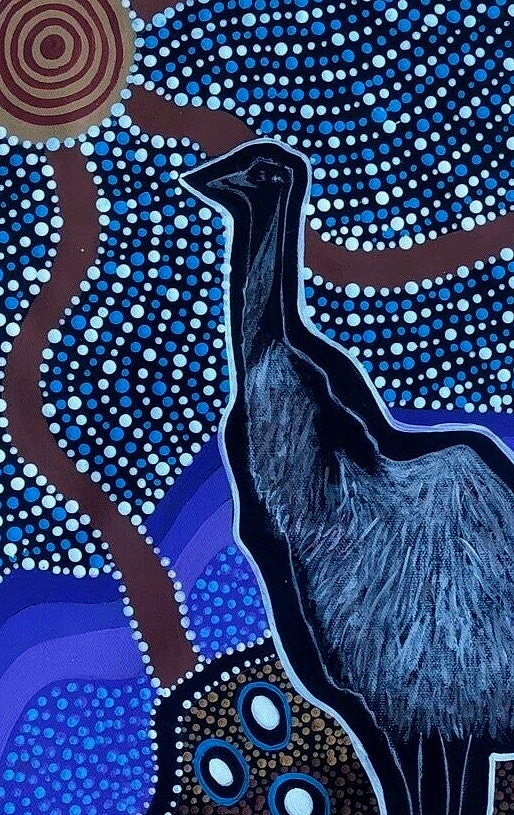 New Aboriginal Emu Painting Original Design Hand Painted on Canvas COA - Etsy