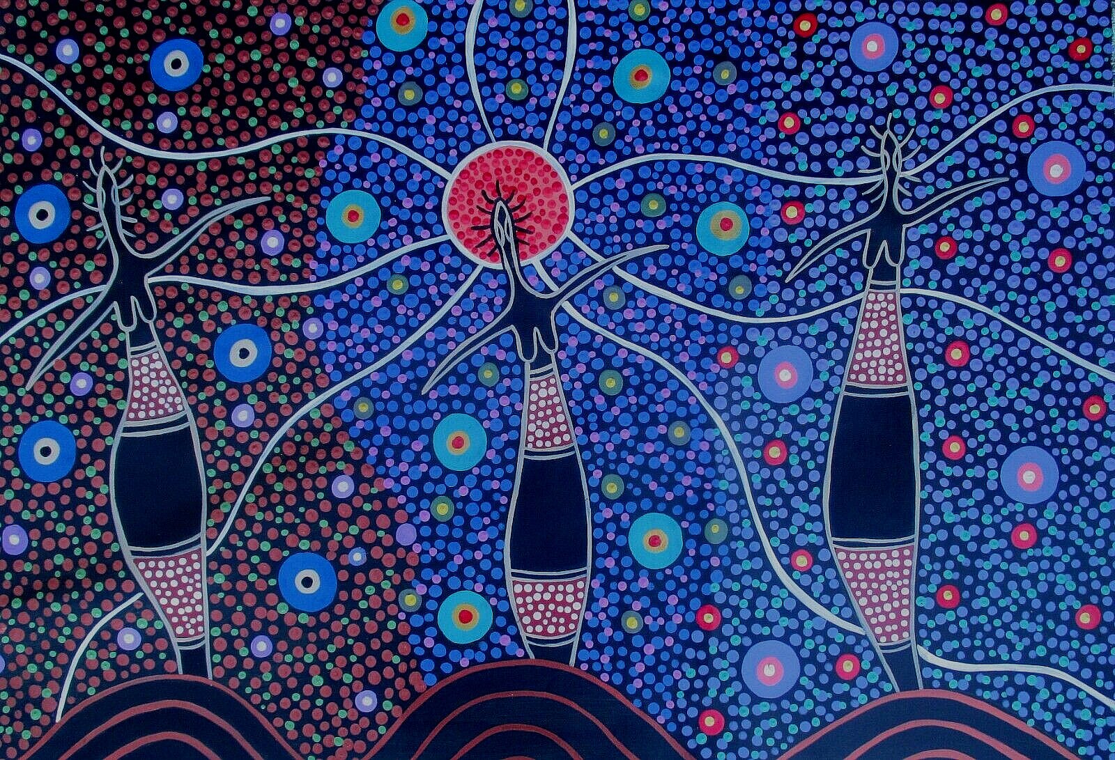 New Three Sisters Painting Aboriginal Art on Canvas Hand Painted in ...