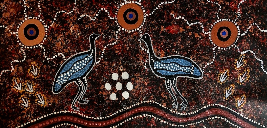 ABORIGINAL PAINTING "emu Spirit" Beautiful Art Hand Painted on Canvas ...
