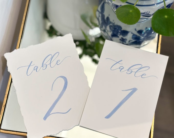 Blue Watercolor Table Numbers (1-26) - Digital Download - Etsy