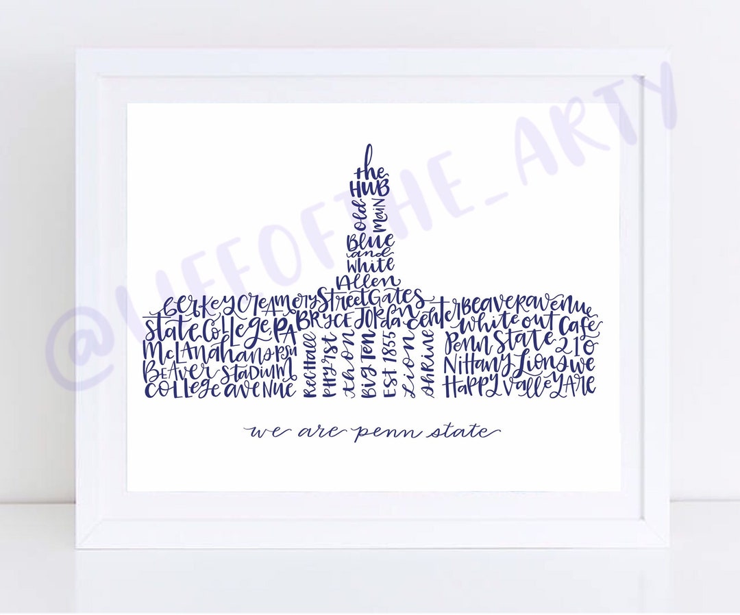 Hand-drawn Penn State Print - Etsy