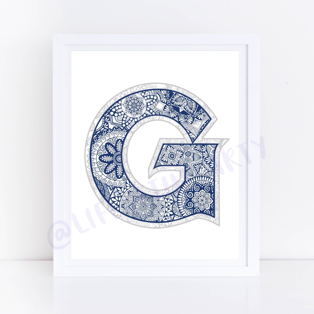 Hand-drawn Georgetown University Logo Print - Etsy