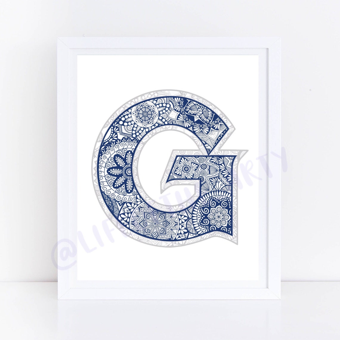 Hand-drawn Georgetown University Logo Print - Etsy